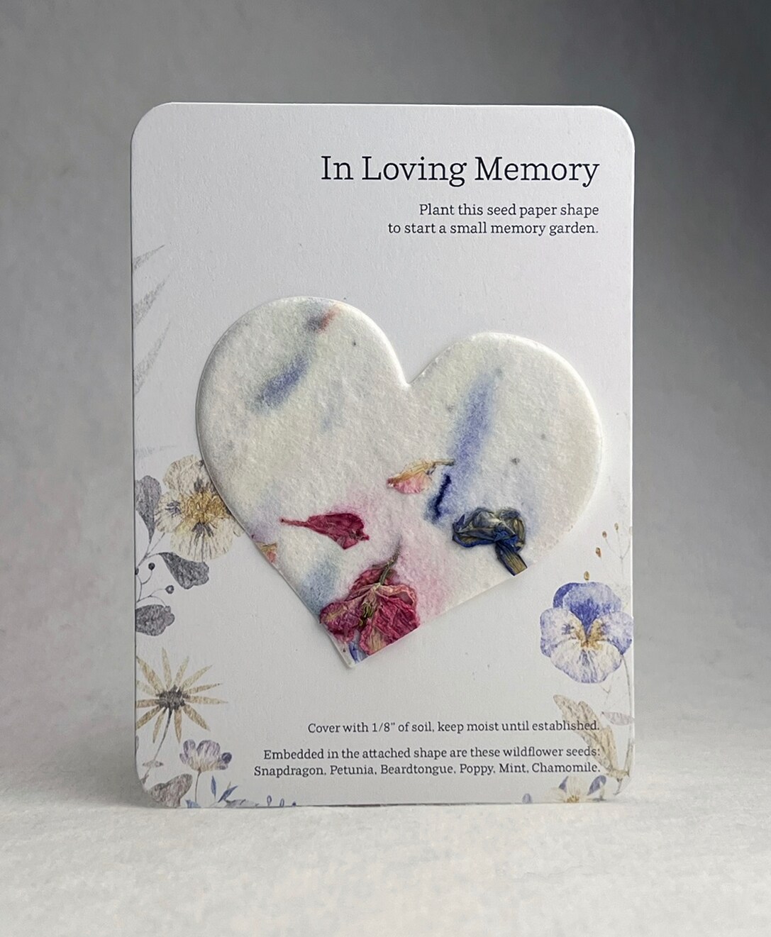 Custom Recycled Cards with Wildflower Seed Paper Heart - In Loving ...