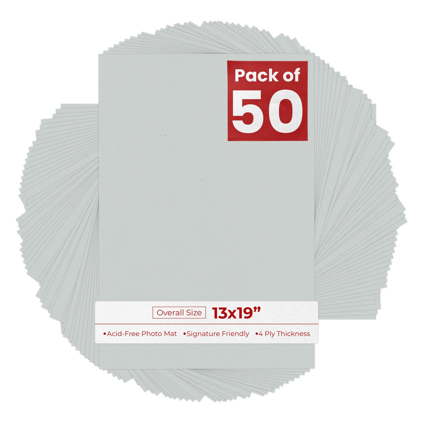 Gray 13x19 Uncut Mat Board - Blank Sheets, No Opening, Color: Grey ...