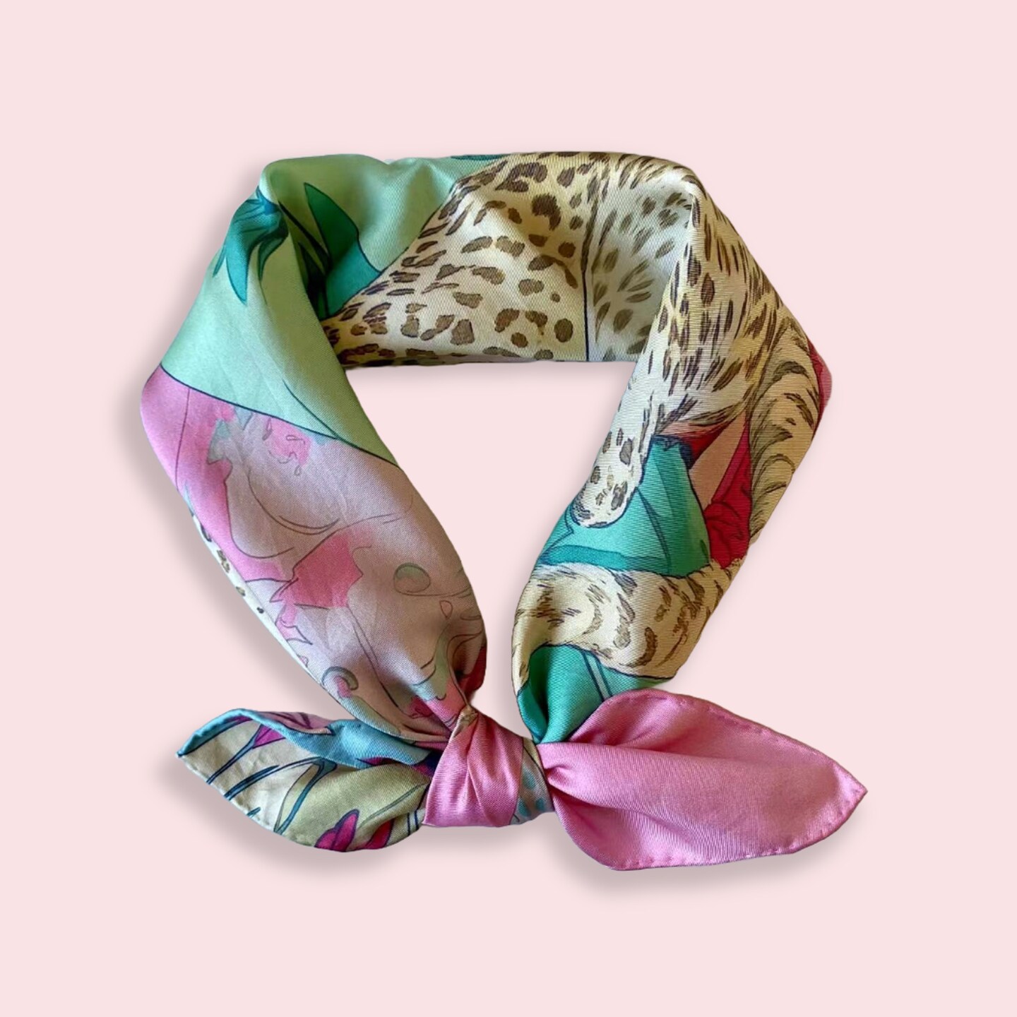 Pure Silk Square Scarf Leopard 27 In Mulberry Twill Silk Bandana with Hand rolled Edges MakerPlace by Michaels