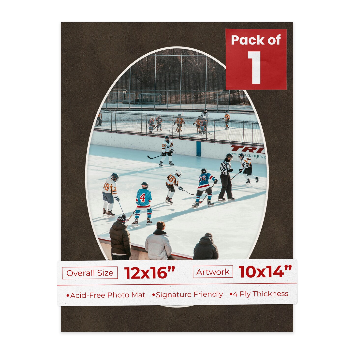Brown Suede Mat Board for 12x16 Frames - Oval Opening for 10x14 Photos ...