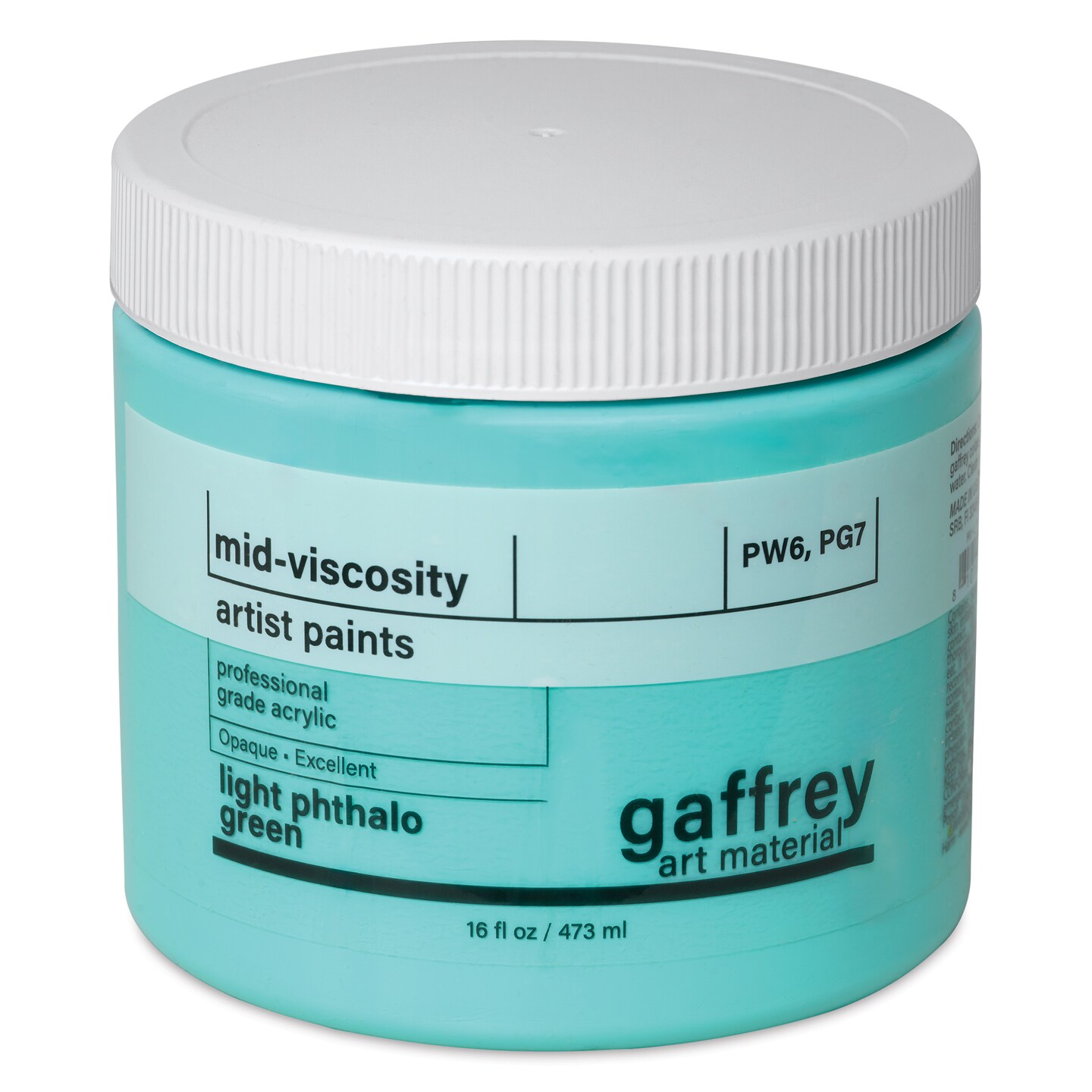 Gaffrey Art Material Standard Body Acrylic Paint - Light Phthalo Green ...