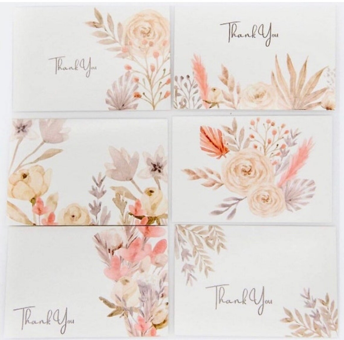 Boho Floral Thank You Cards with Envelopes 30 Pack | Floral Bridal ...