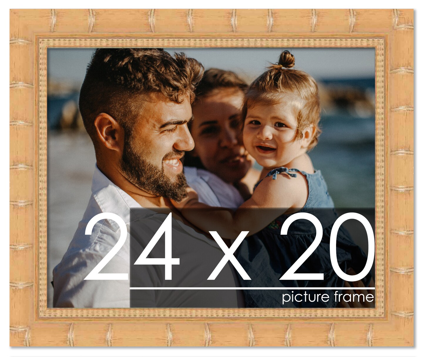 24x20 Modern Bamboo Picture Frame with UV-Resistant Acrylic & Acid Free ...