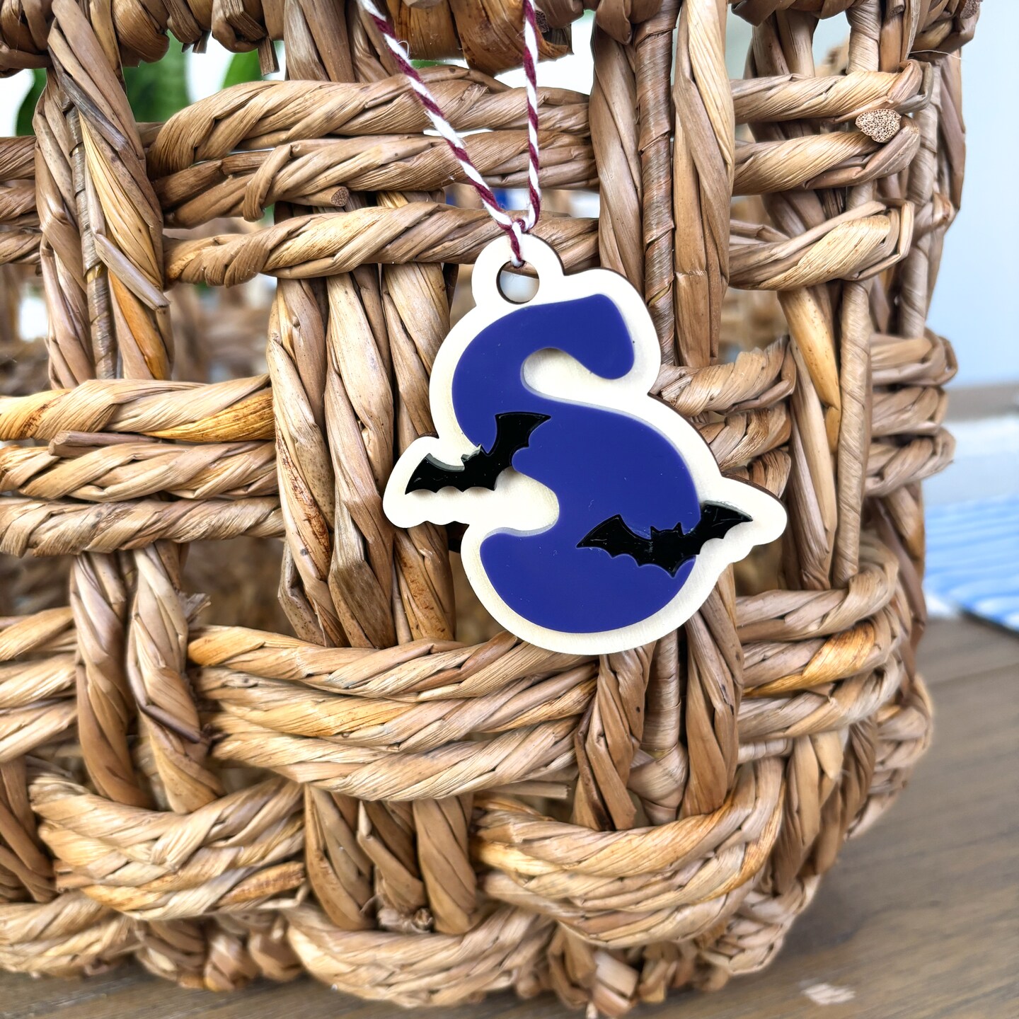 Halloween Basket Tag, Spooky Season Tag, Acrylic Halloween Tag, Bat ...