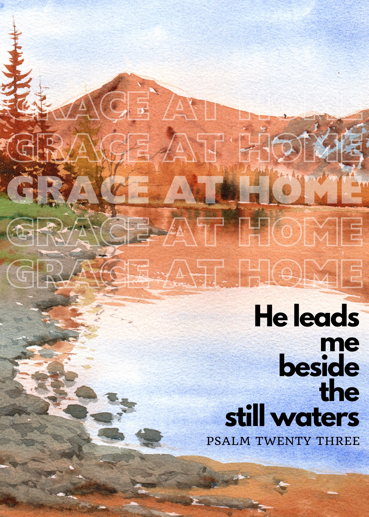 5x7 Watercolor Style Bible Verse Card Psalm 23 | MakerPlace by Michaels