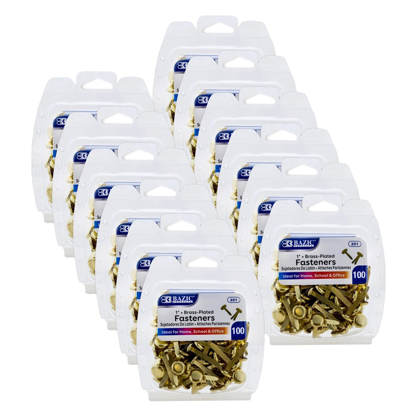 Brass-Plated Fasteners, 1", 100 Per Pack, 12 Packs | Michaels