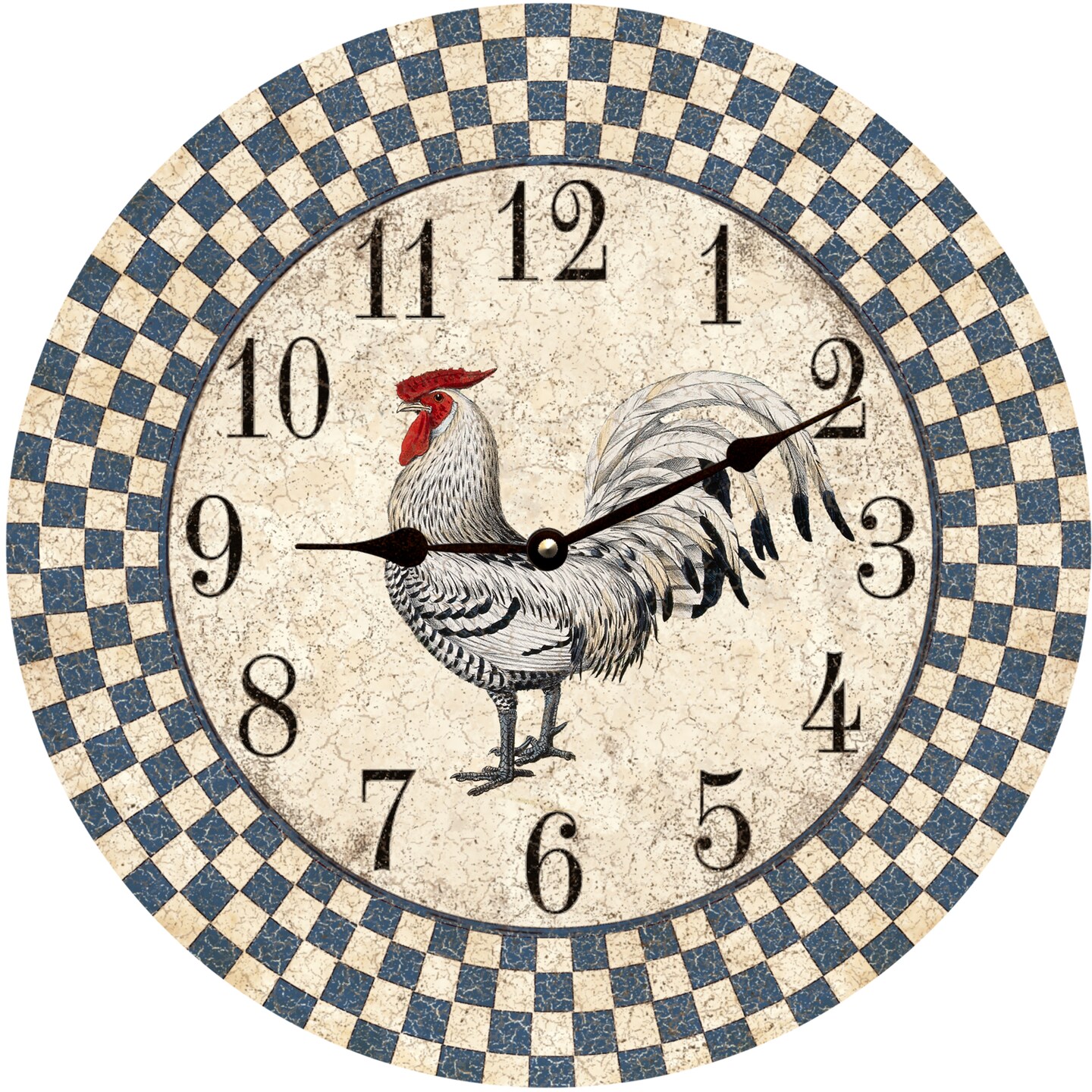 Classic Rooster Clock- Vintage Checkered Wall Clock | MakerPlace by ...
