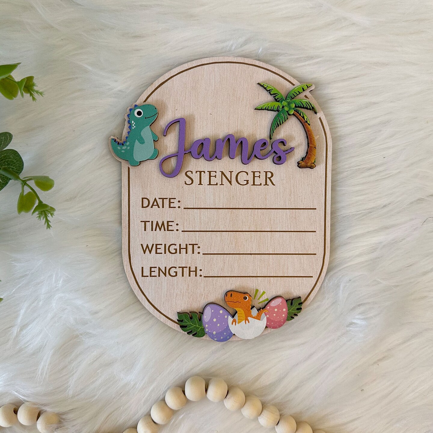 Personalized Baby Arrival Announcement Sign, Baby Name With Birth Stats ...