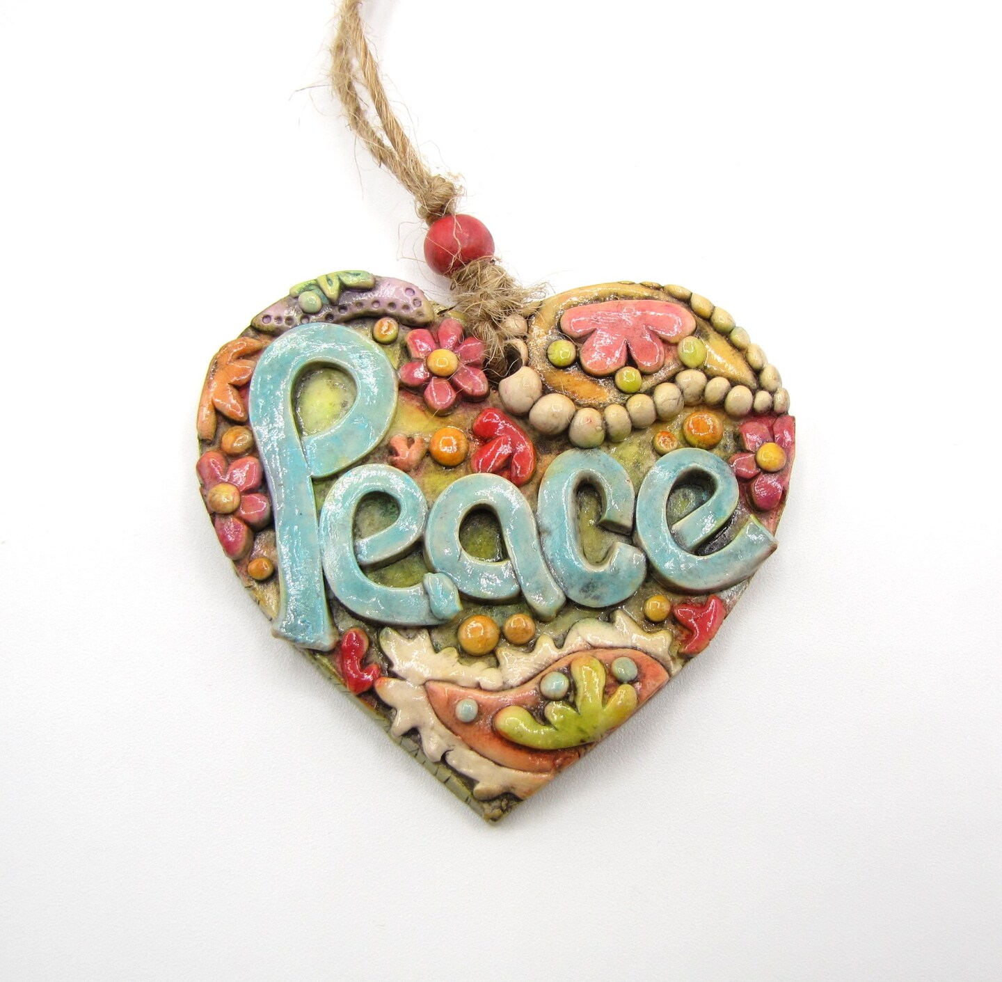 Peace Ornament, Whimsical Peace Wall Art, Rustic Paisley Peace Ornament ...