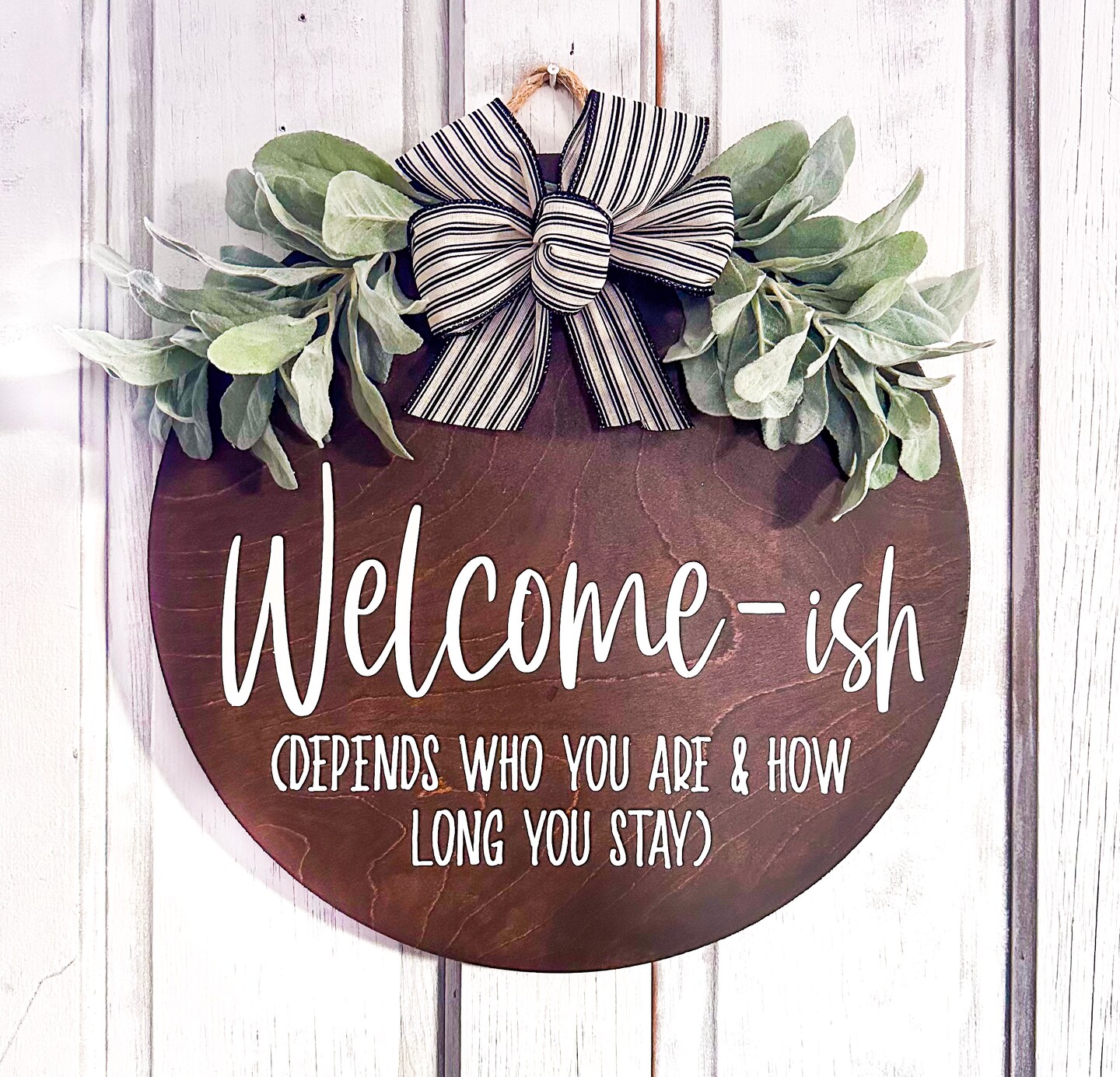 Door Hanger, Welcome-ish Depends on Who You Are, Door Decor, Wall Decor ...