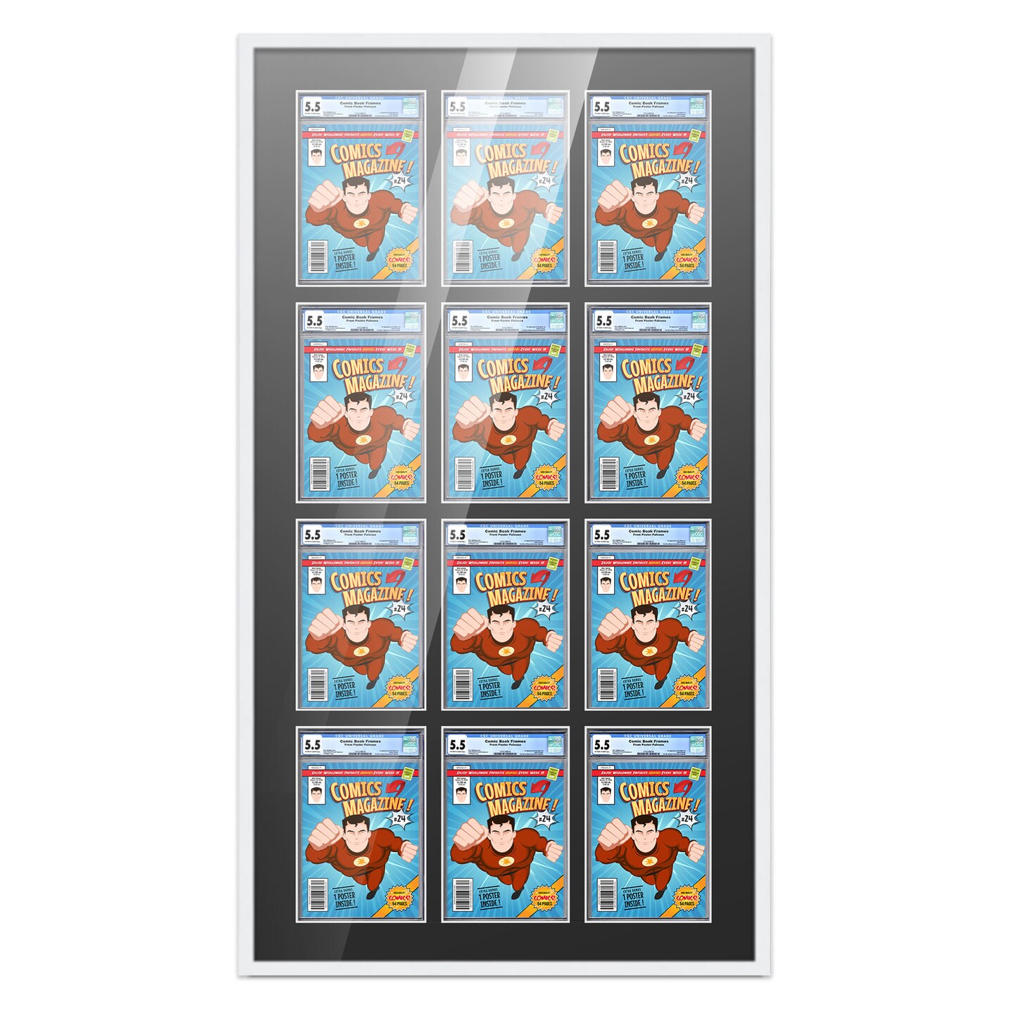 Comic Book Display Frame for Graded Comics - White Wood Comic Frame ...