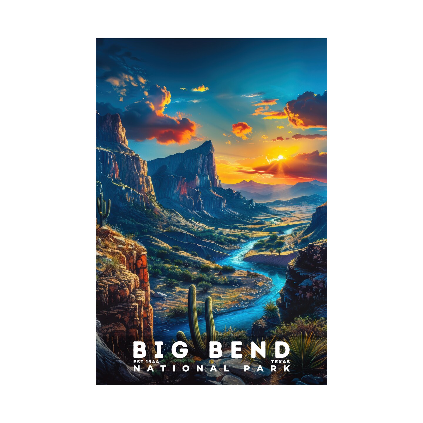 Big Bend National Park Poster, Travel Art, Office Poster, Home Decor ...