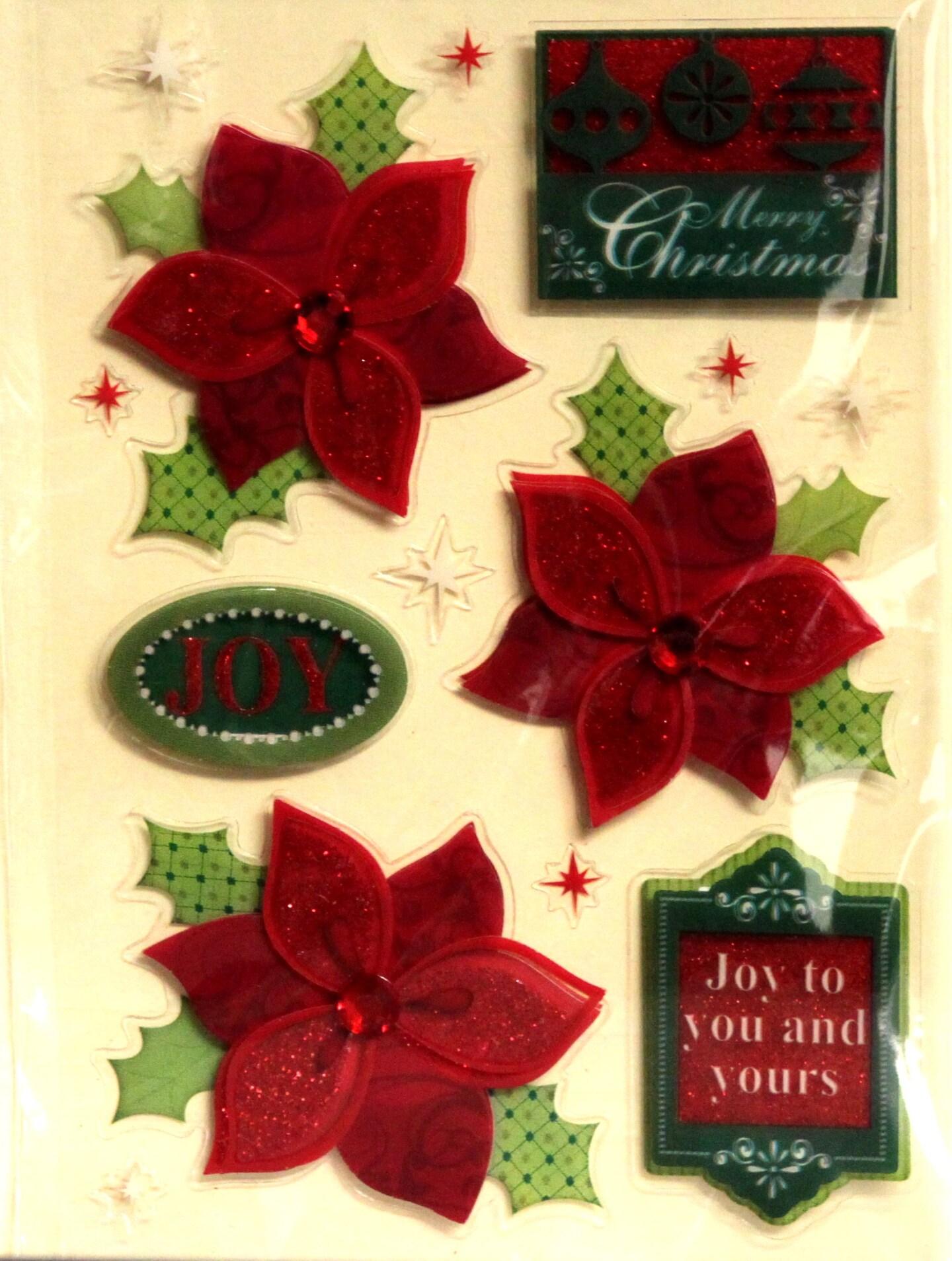Designer Christmas Poinsettia Dimensional Stickers | Michaels
