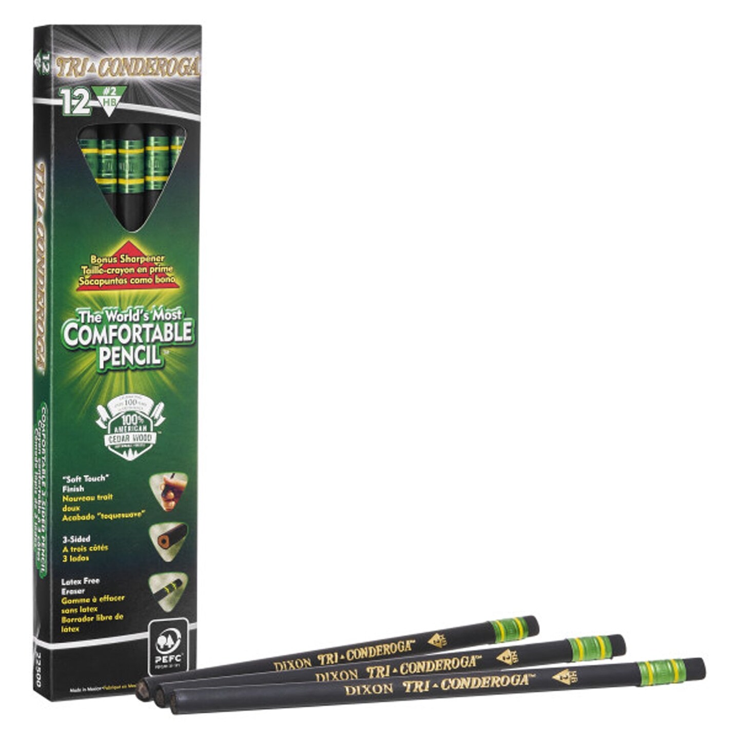 Tri-Conderoga™ 3-Sided Pencils with Sharpener, Pack of 12 | Michaels