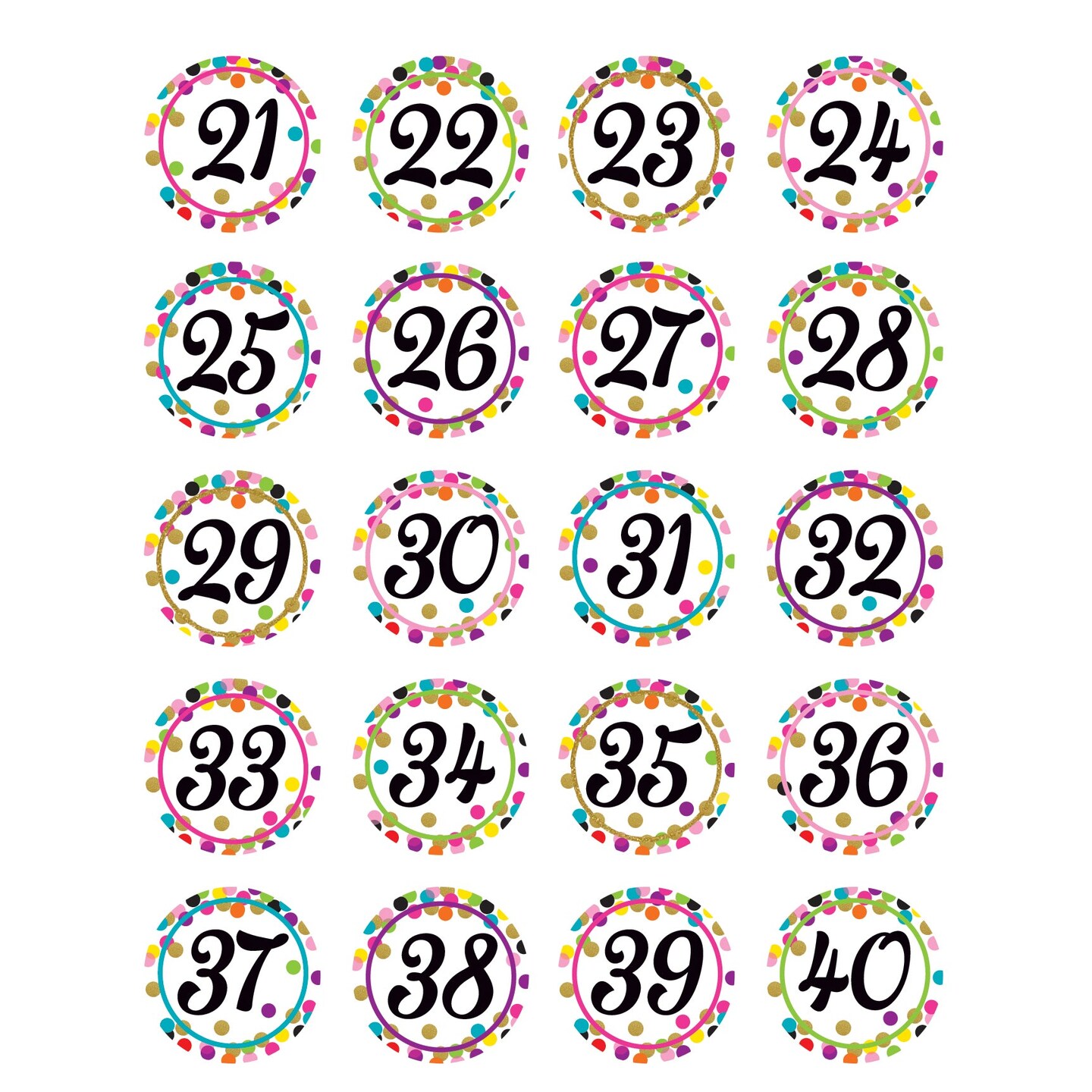 Confetti Numbers Stickers | Michaels