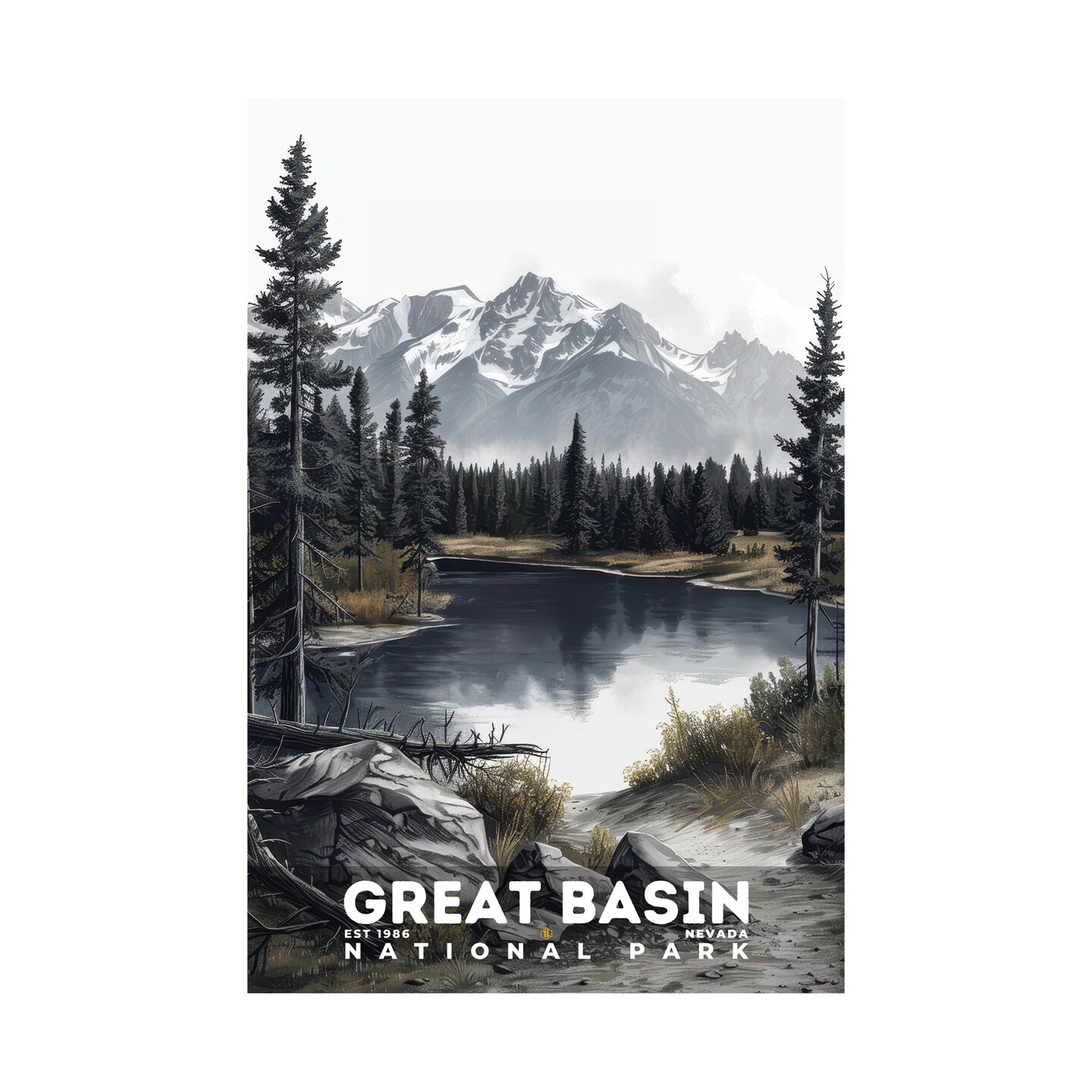 Great Basin National Park Poster, Travel Art, Office Poster, Home Decor ...
