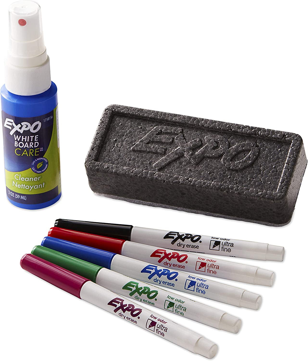 Low Odor Dry-Erase Marker Set, Ultra Fine Tip, Assorted Colors, 5 Count ...