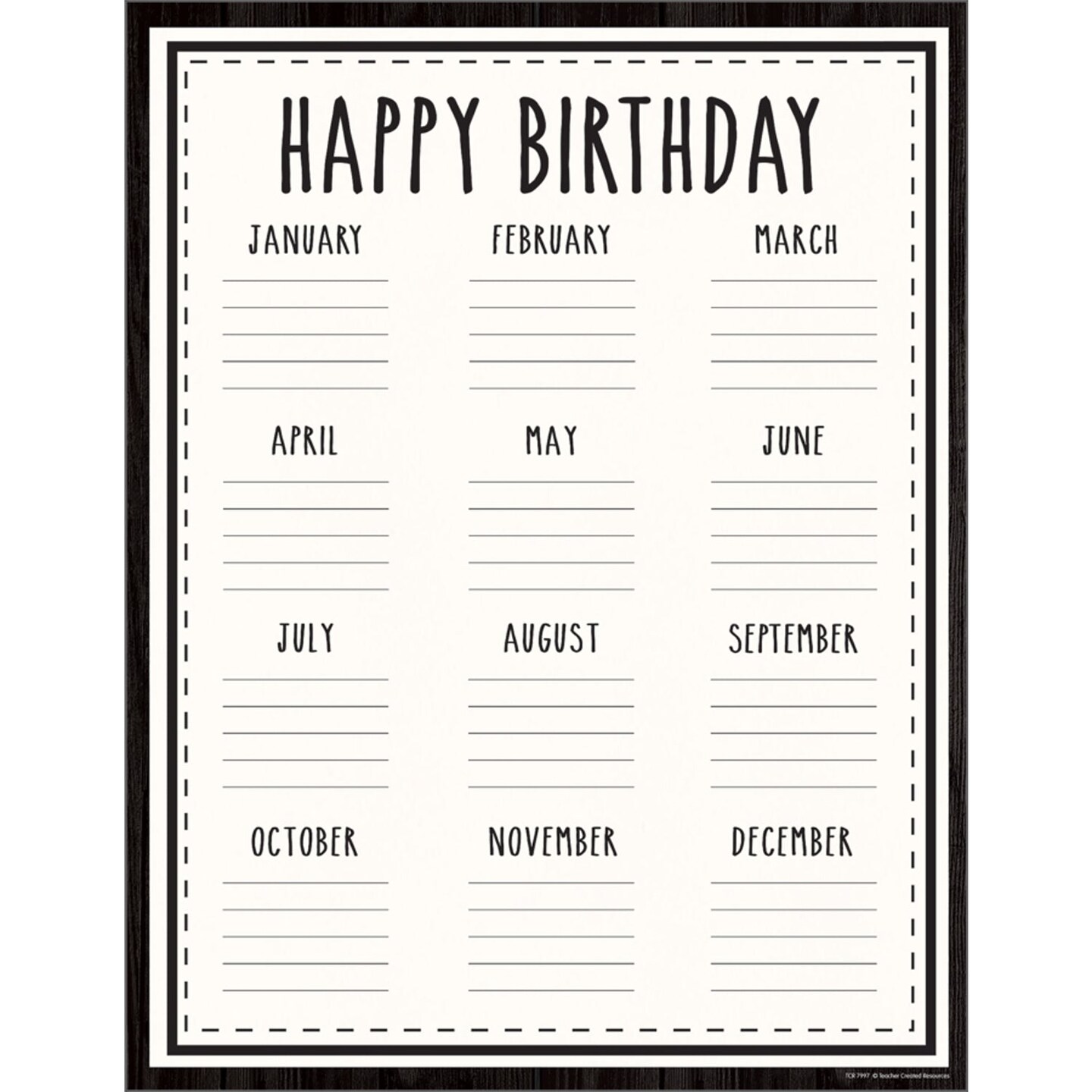 Modern Farmhouse Happy Birthday Chart | Michaels