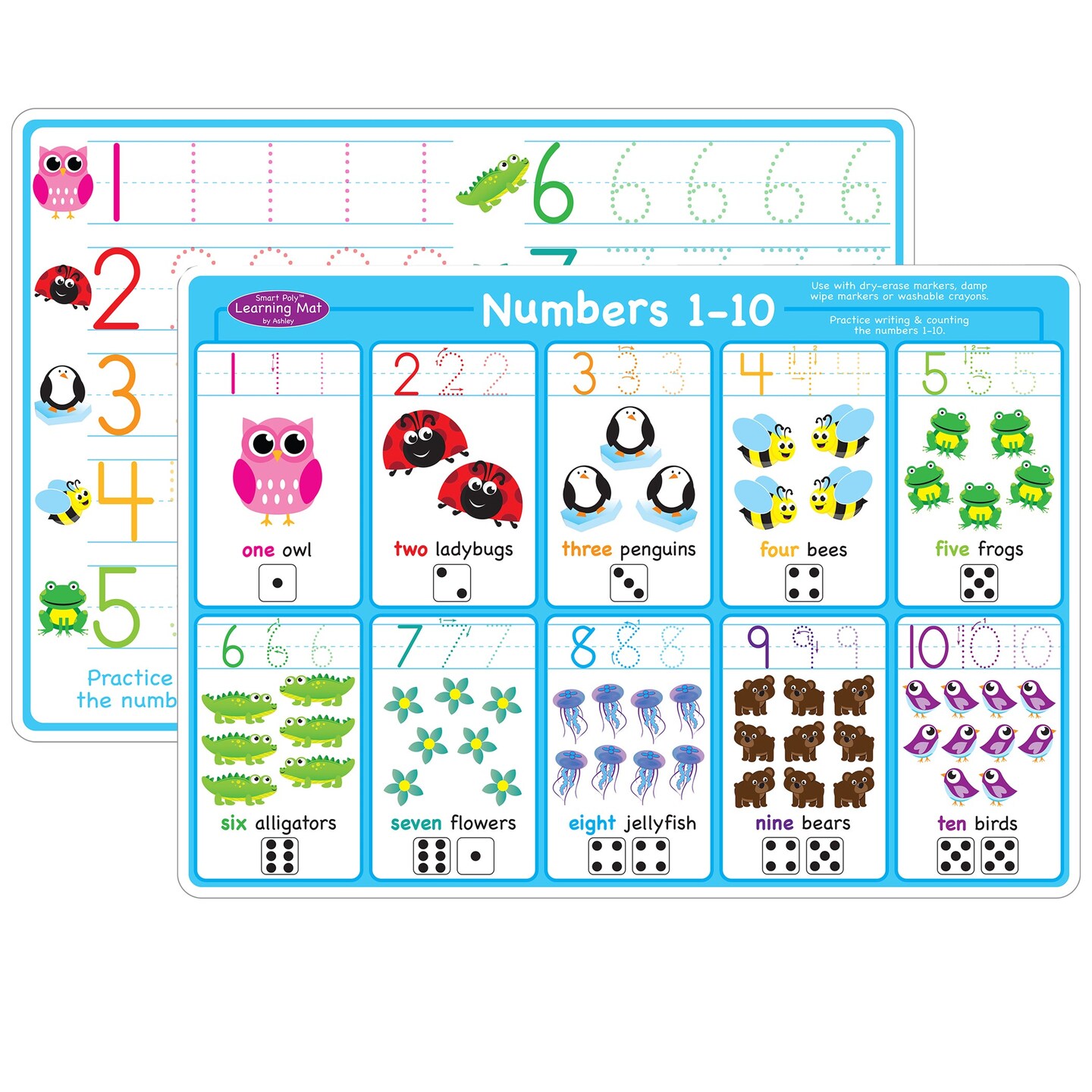 Smart Poly™ Learning Mat, 12" x 17", Double-Sided, Numbers 1-10 | Michaels