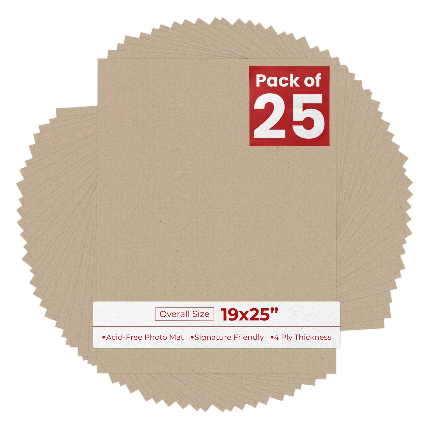 Tawny Brown 19x25 Uncut Mat Board - Blank Sheets, No Opening, Color ...