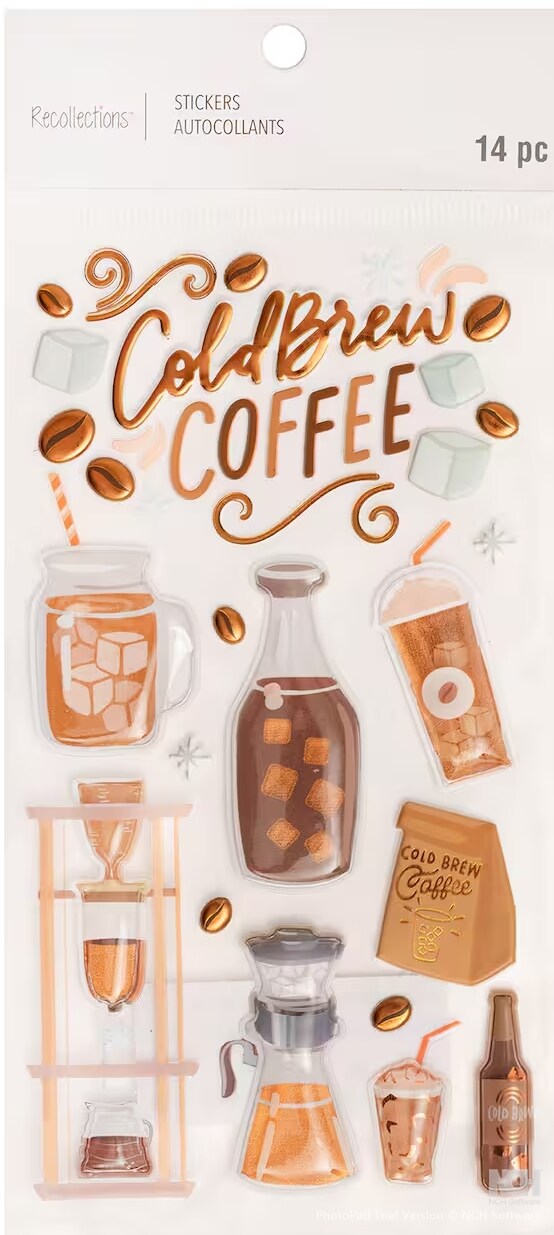 Recollections Cold Brew Coffee Dimensional Stickers | Michaels
