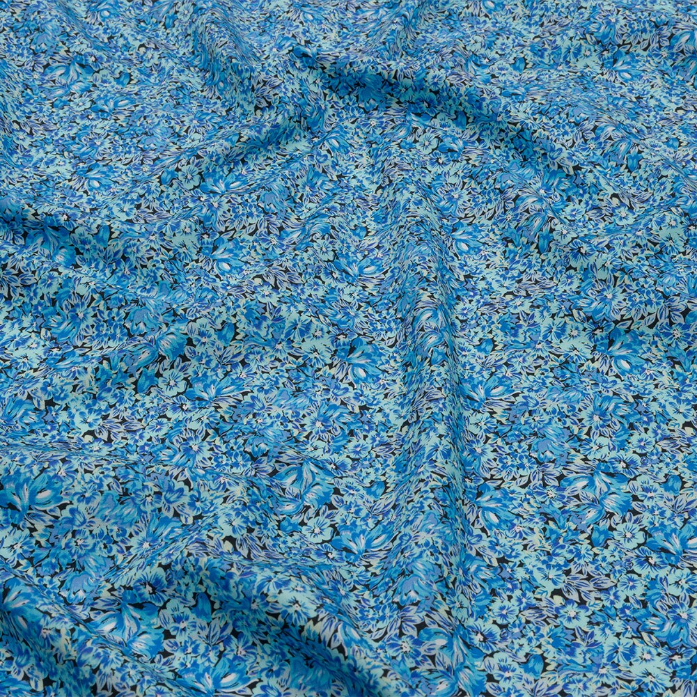 1 Yard Cotton Poplin Blue Floral Titanias Dream Print Fabric | Michaels