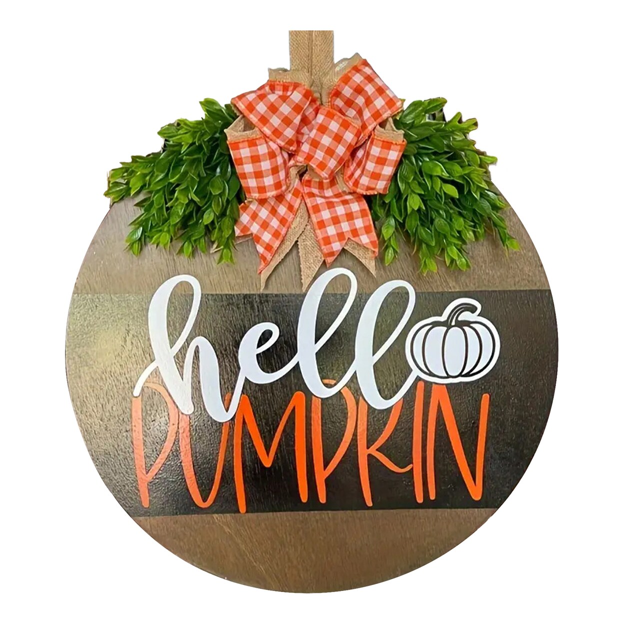Hello Halloween Pumpkin Door Sign Spooky Front Door Wall Hanging ...