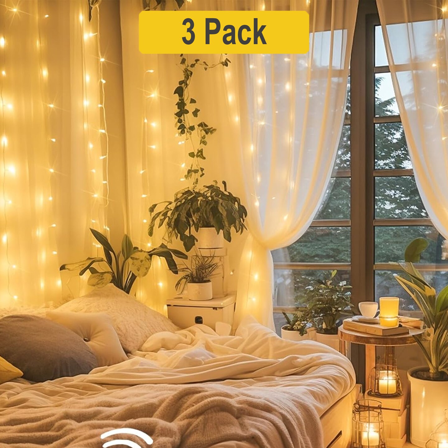 Enchanting Christmas 300 LED 12 Strand Twinkling Curtain Light with ...