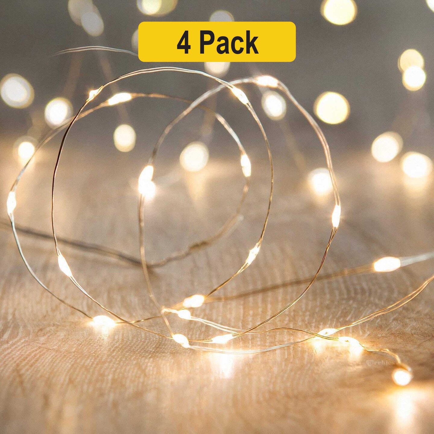 100 LED USB Fairy Lights — Silver Copper Wire, 32ft, Flexible & Bright ...