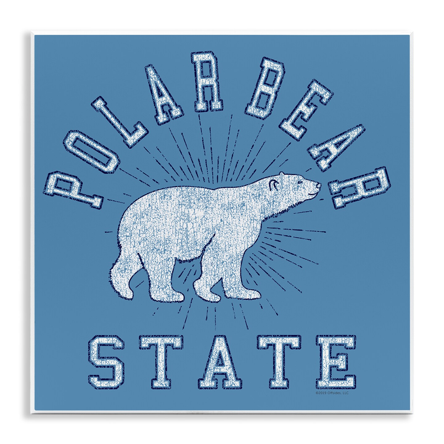 Stupell Industries Varsity Polar Bear State Wall Plaque Art Design by ...