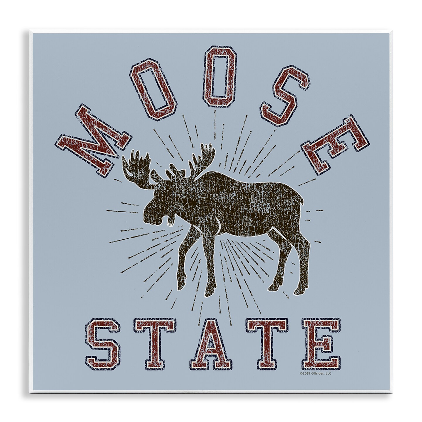 Stupell Industries Vintage Moose State Wall Plaque Art Design by Spirit ...