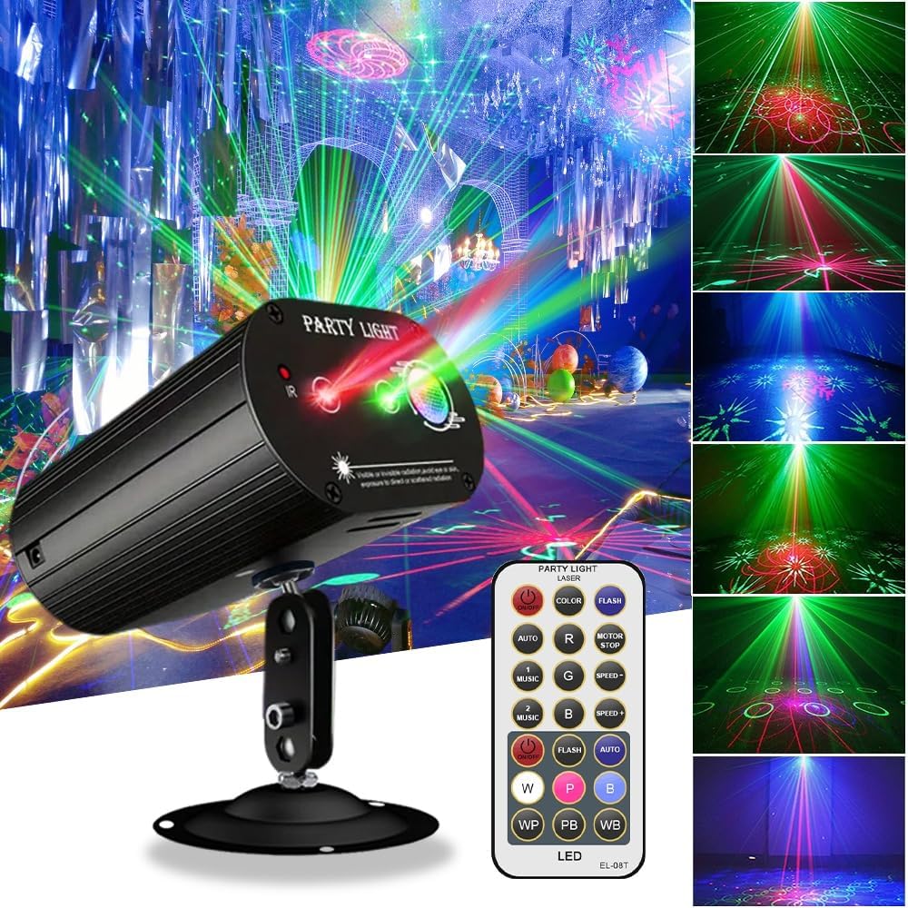 Party Lights Dj Disco Lights,RGB LED Strobe Light Sound Activated Laser ...