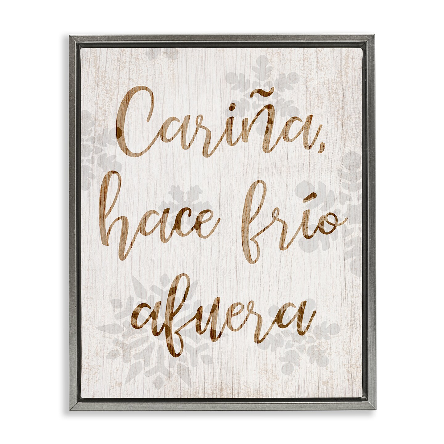 Stupell Industries Cariña Hace Frio Afuera Framed Floater Canvas Wall ...