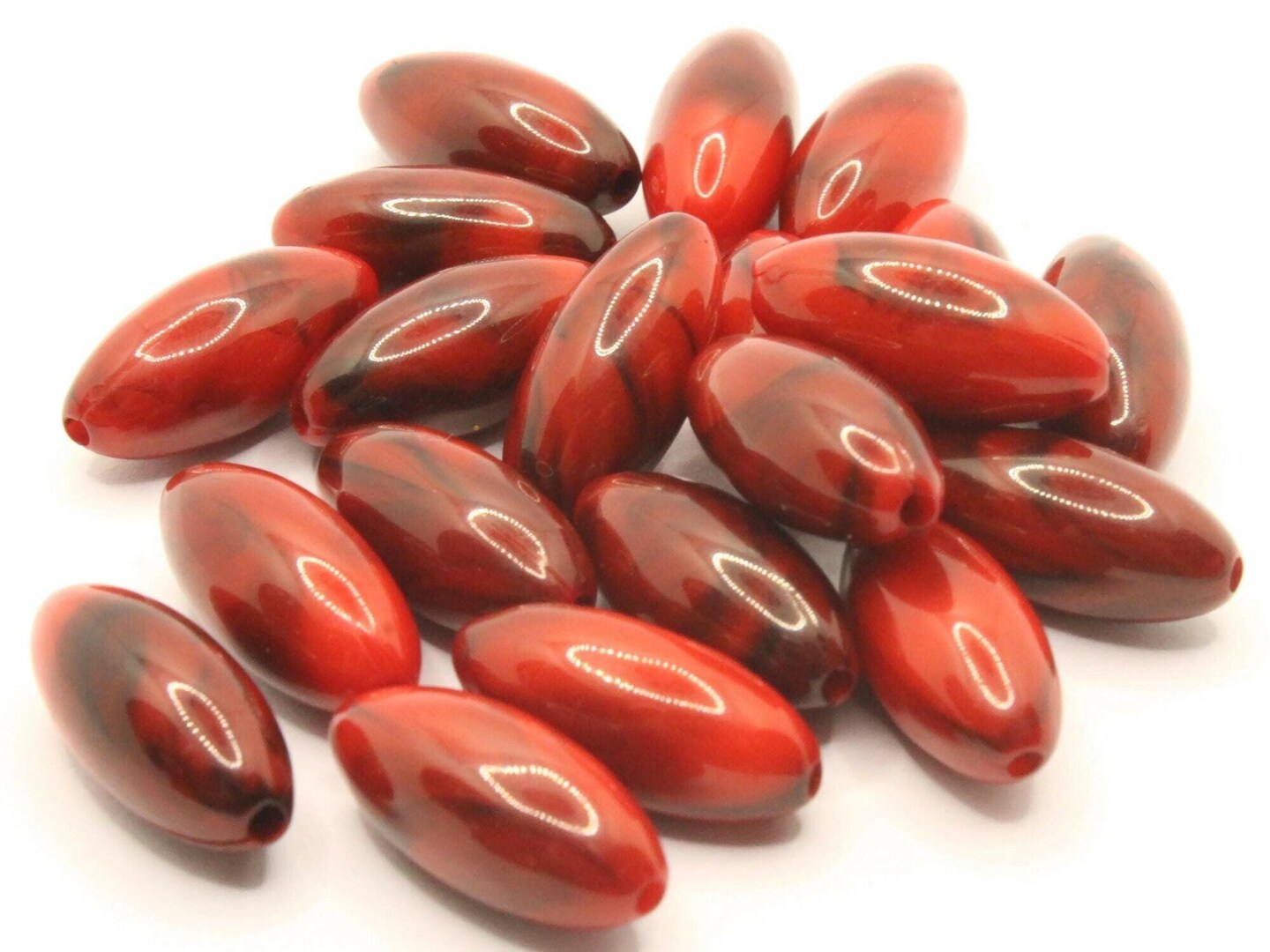 20 21mm Swirling Red Oval Plastic Beads | Michaels