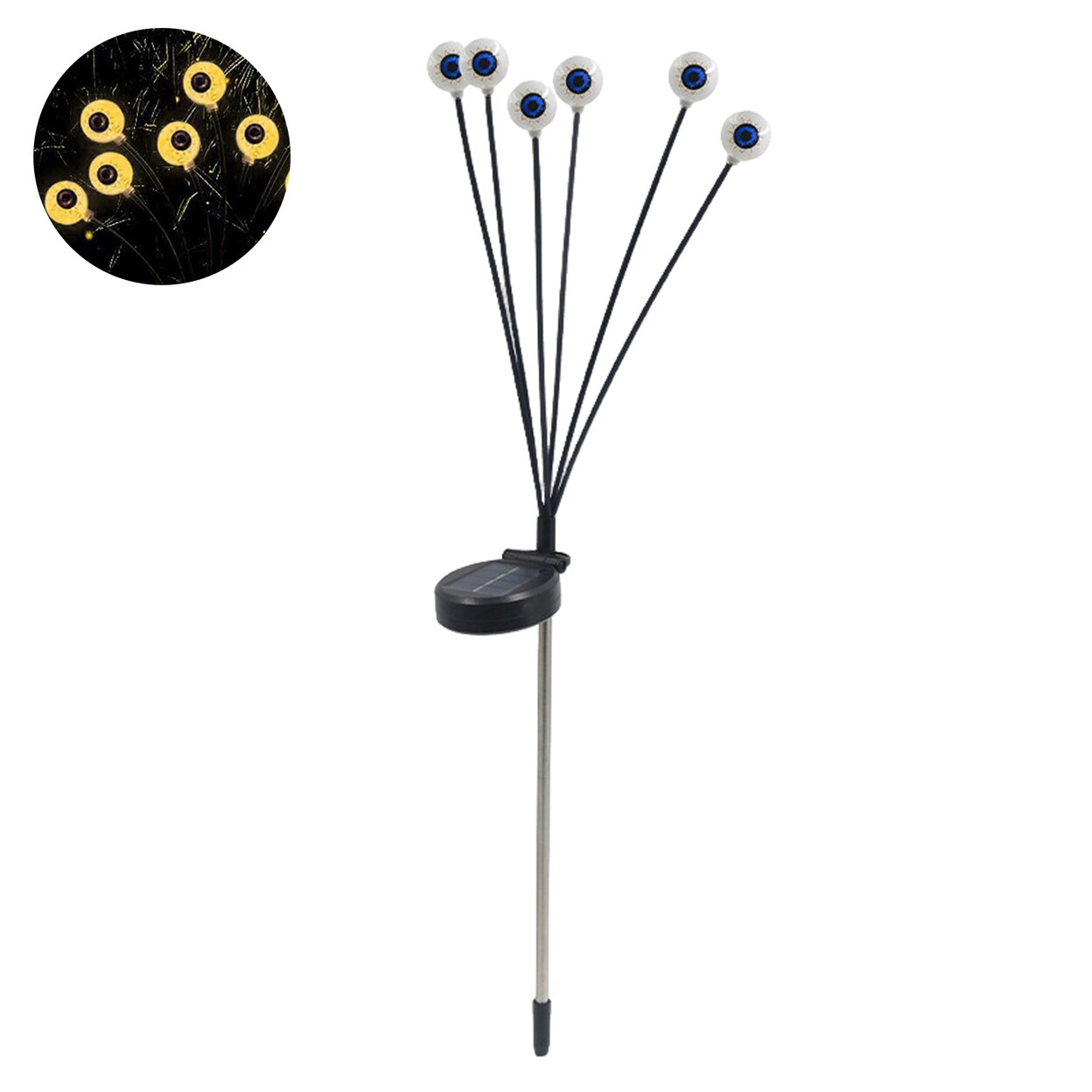 Halloween Ground Stake Light Outdoor Solar-Powered Ghost Eyeball Light ...