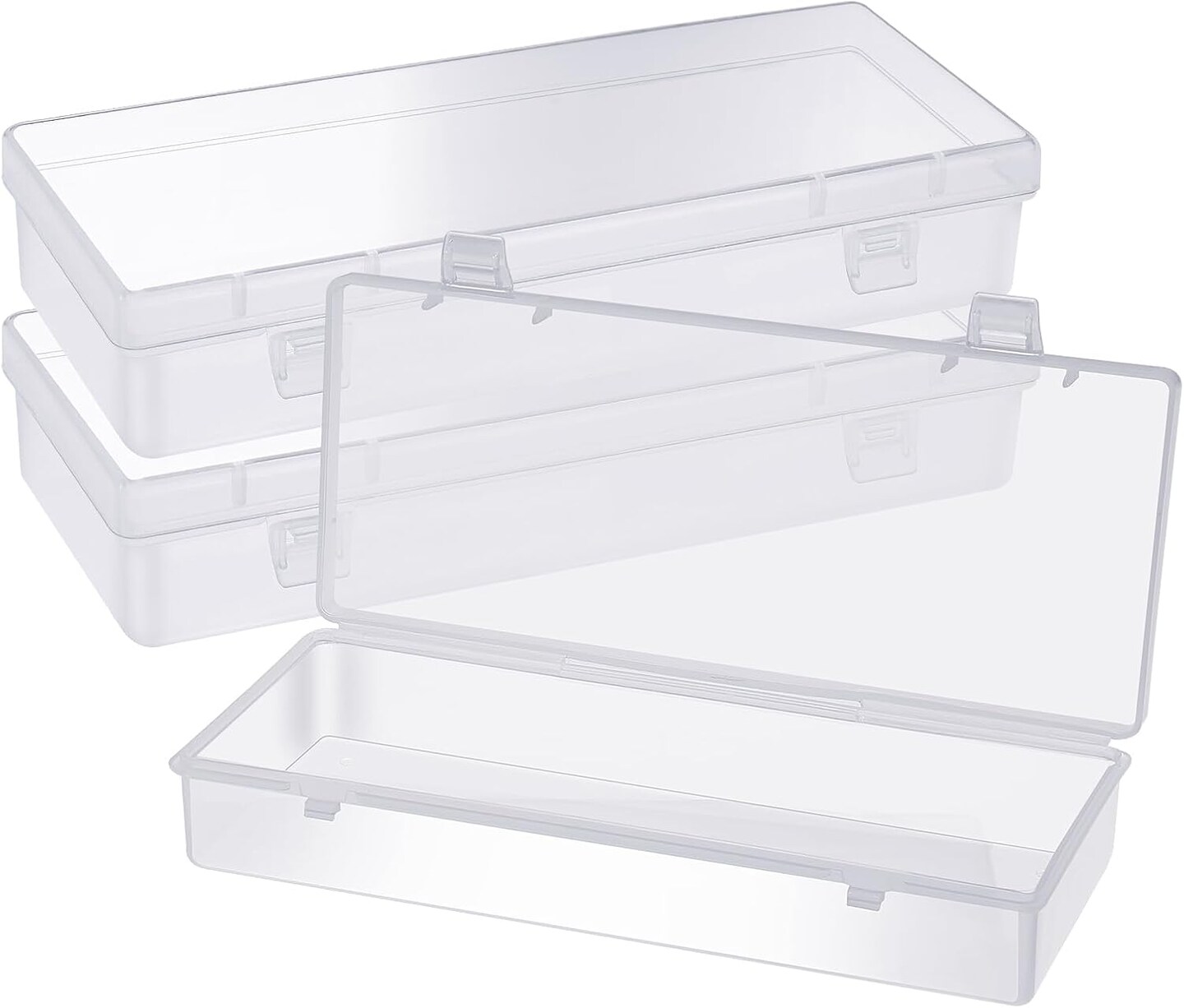 6 Inch Plastic Storage Boxes, 3 Pcs Rectangular Small Storage ...