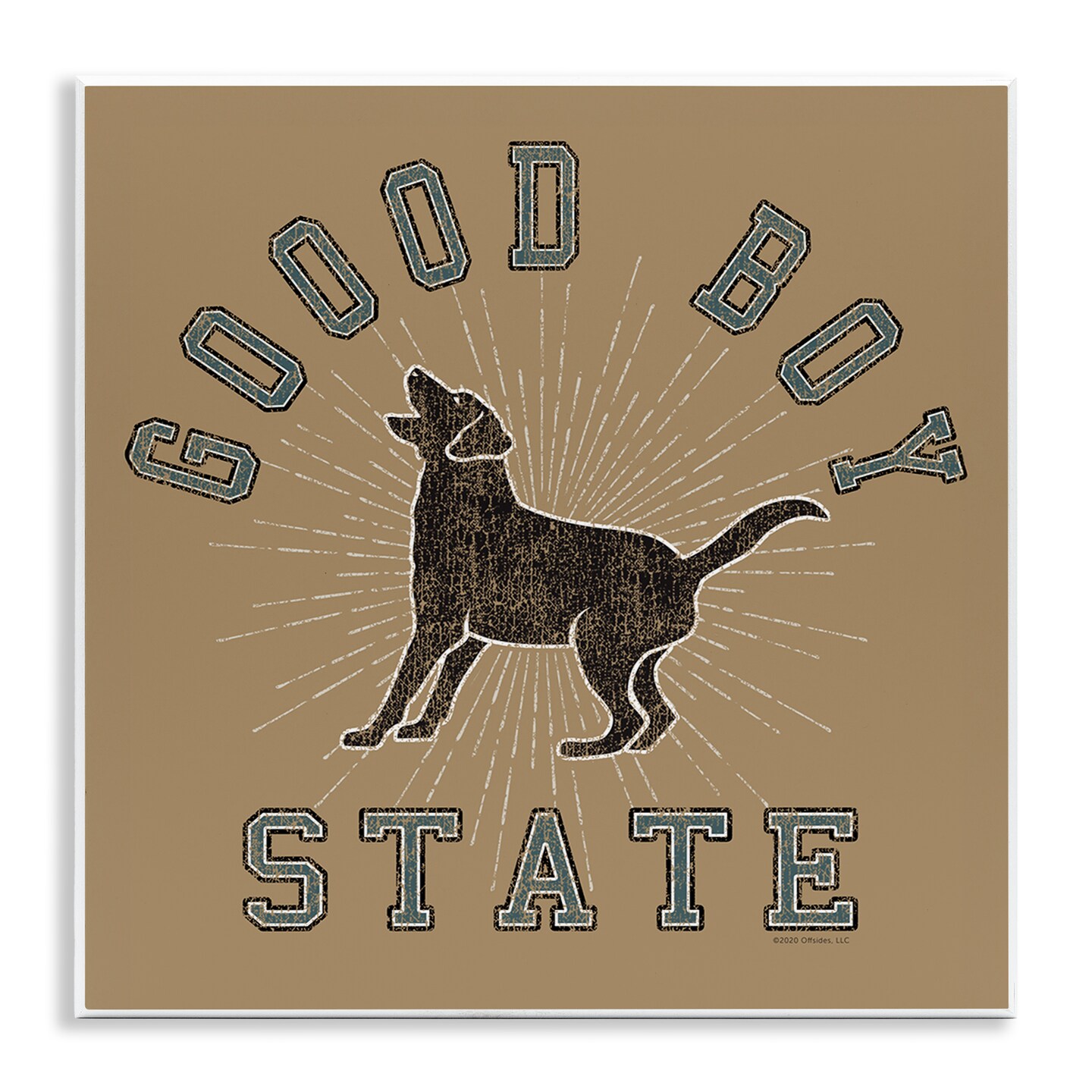 Stupell Industries Vintage Good Boy State Wall Plaque Art Design by ...