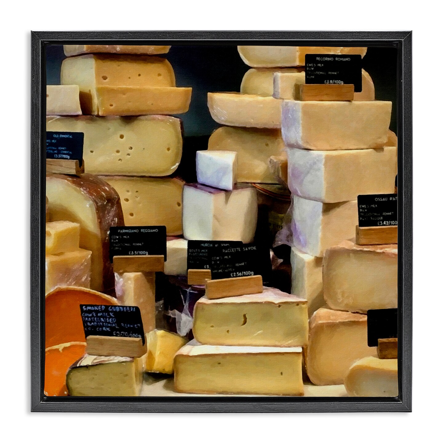 Stupell Industries Various Cheeses Still Life Framed Floater Canvas ...