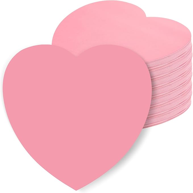 72 Pcs Large Heart Cutouts Pink Paper Heart 6 Inch Heart Shape Card ...