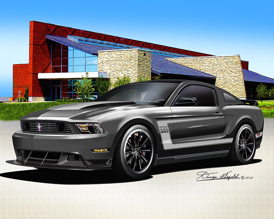 2012 Mustang Boss 302 - Vapor Gray with 10 spoke Wheels | Car Art ...