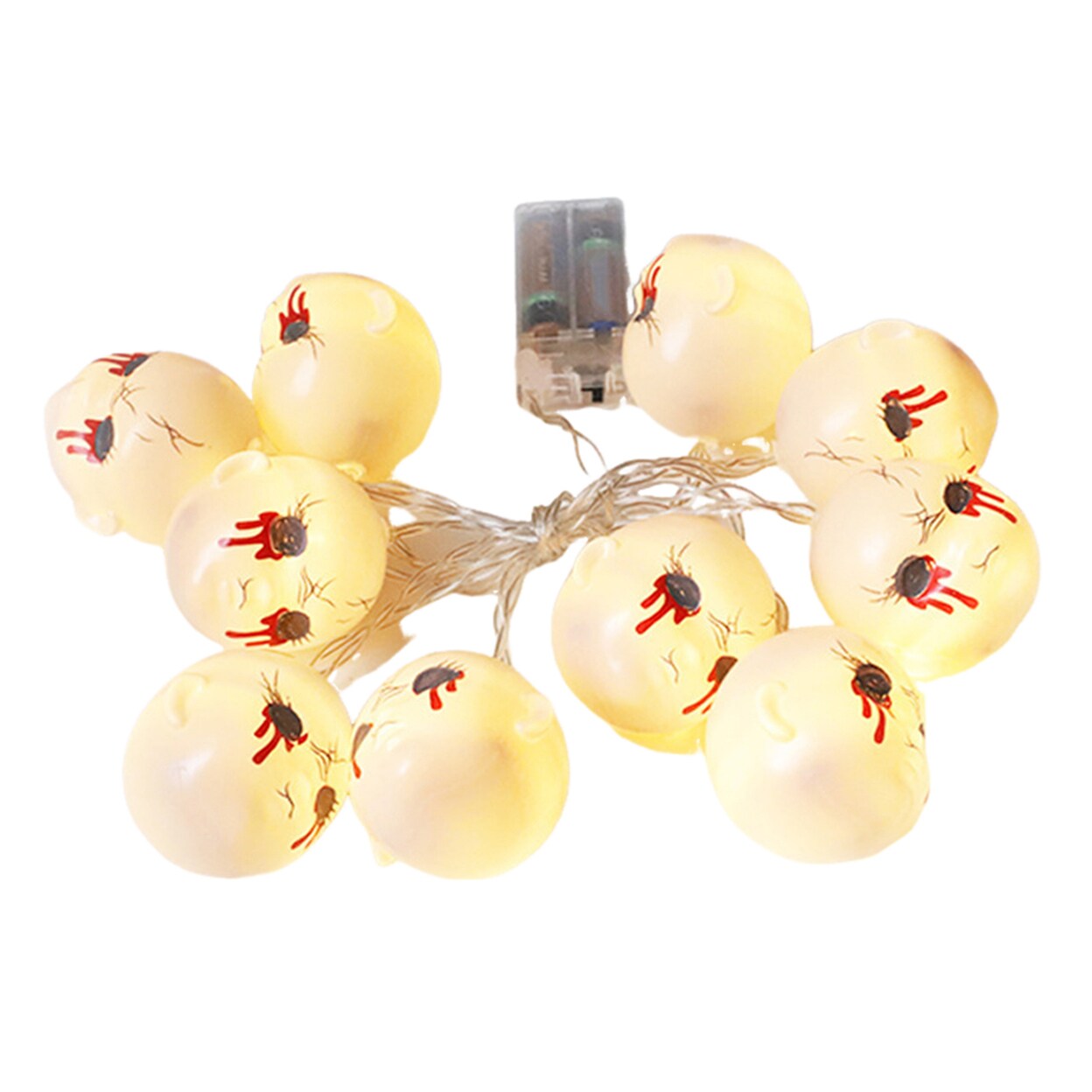 Halloween String Lights Spooky Doll Head Led Light Decorations Plastic ...