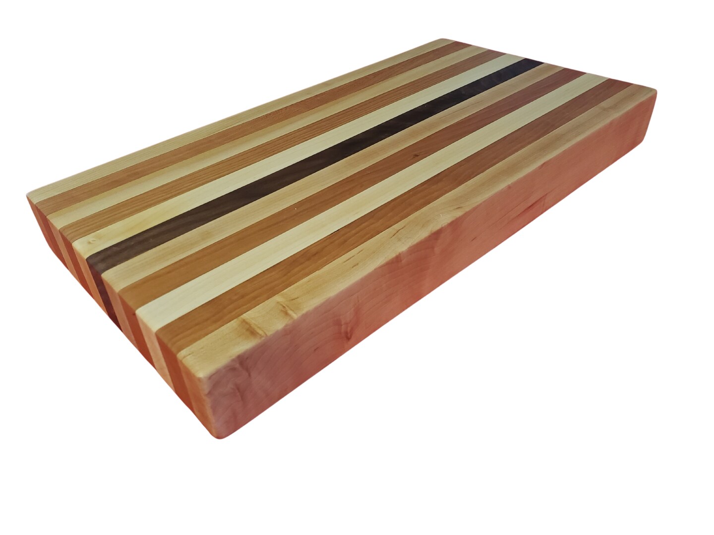 Hand Made Hard Maple, Cherry, and Walnut Edge Grain Cutting Block 17" X ...