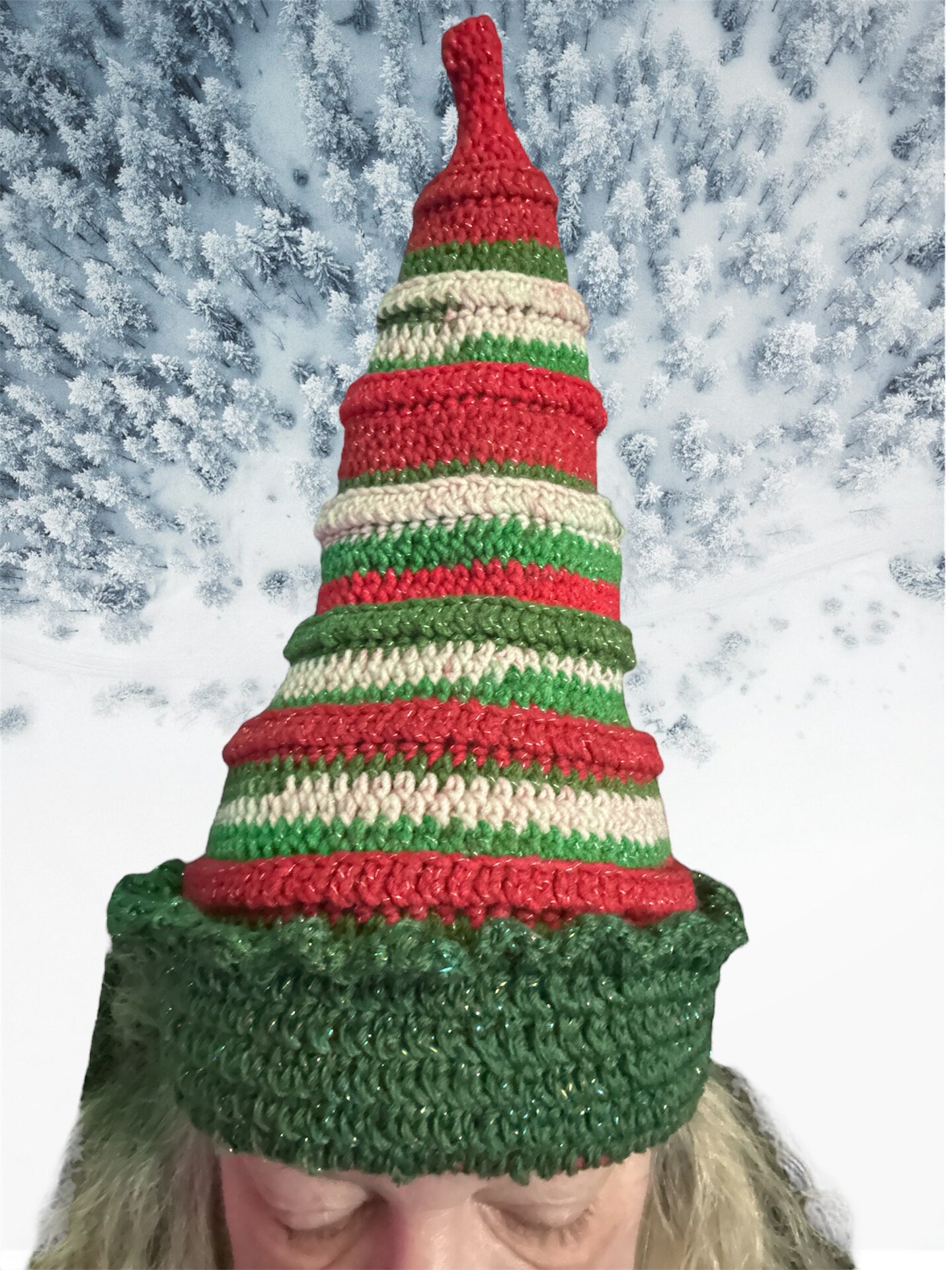 Adult Elf Santa Hat Sparkle Christmas Colors, Elf Hat For Christmas ...
