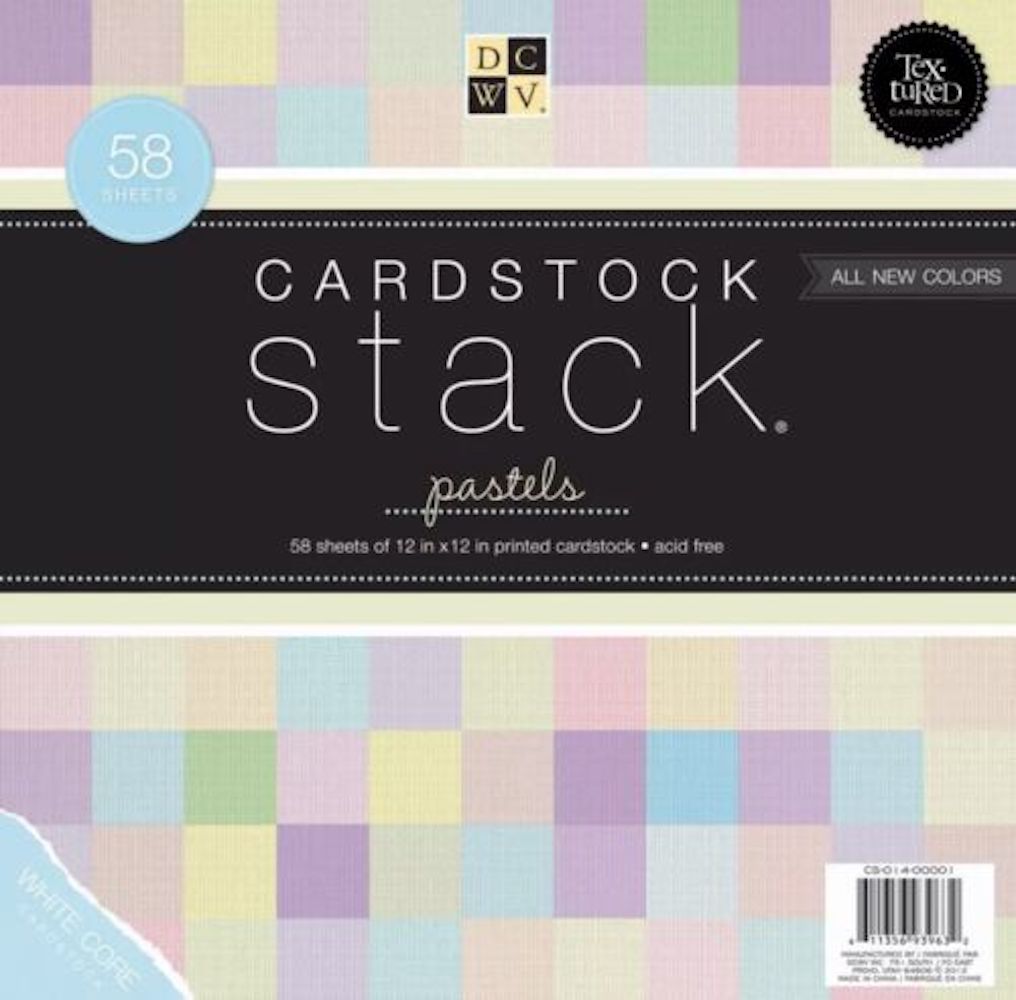 DCWV Cardstock Stack, Textured Pastels, 58 Sheets, 12 x 12 inches CS ...