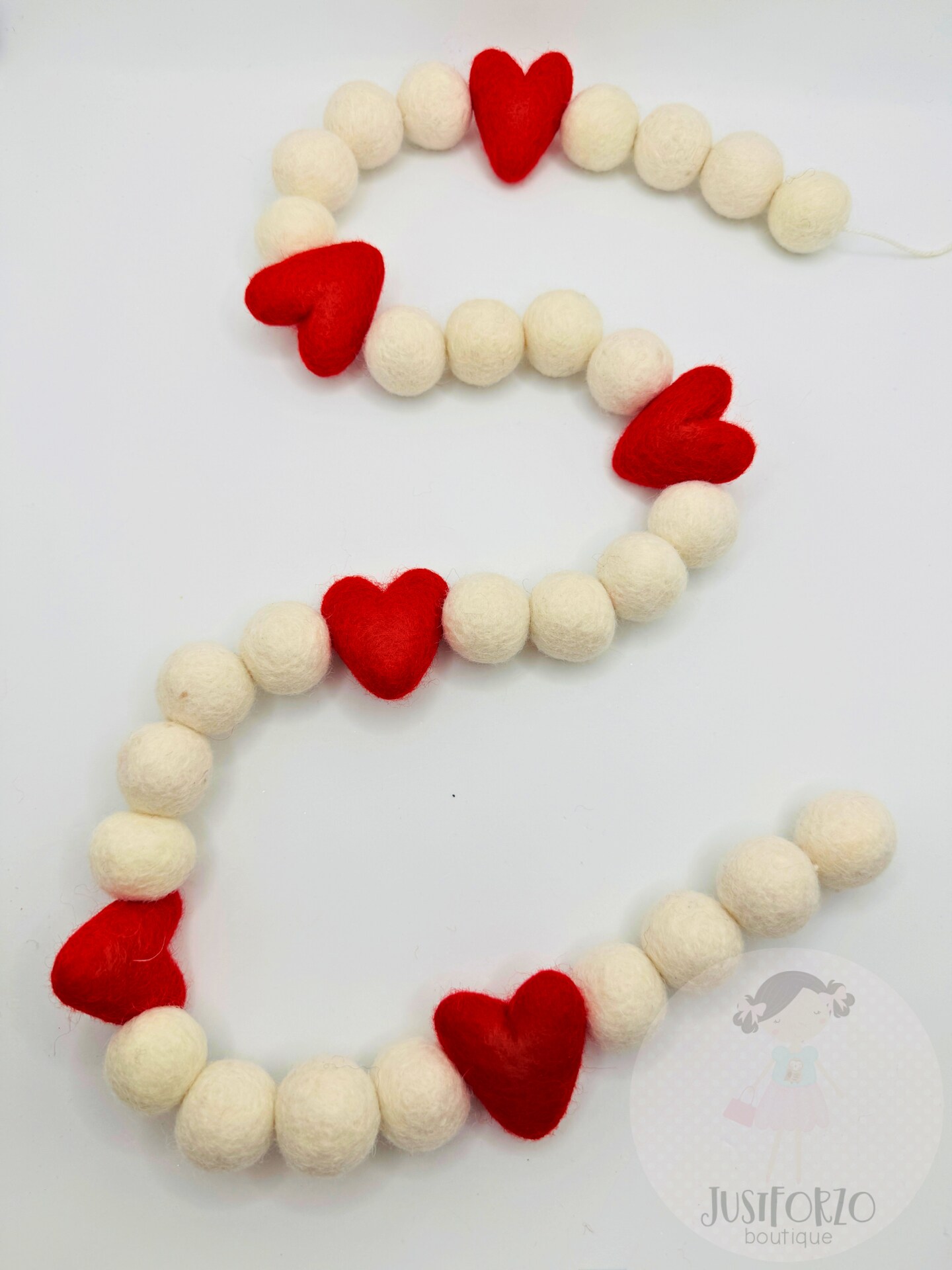 Valentine’s Heart Wool Shapes Garland, Tiered Tray, Classroom ...