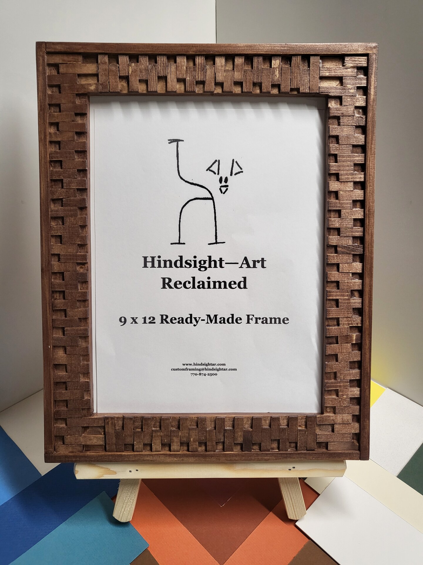 9 x 12, Alternating Strip Picture Frame, Folk Art Design, Scrap Wood ...