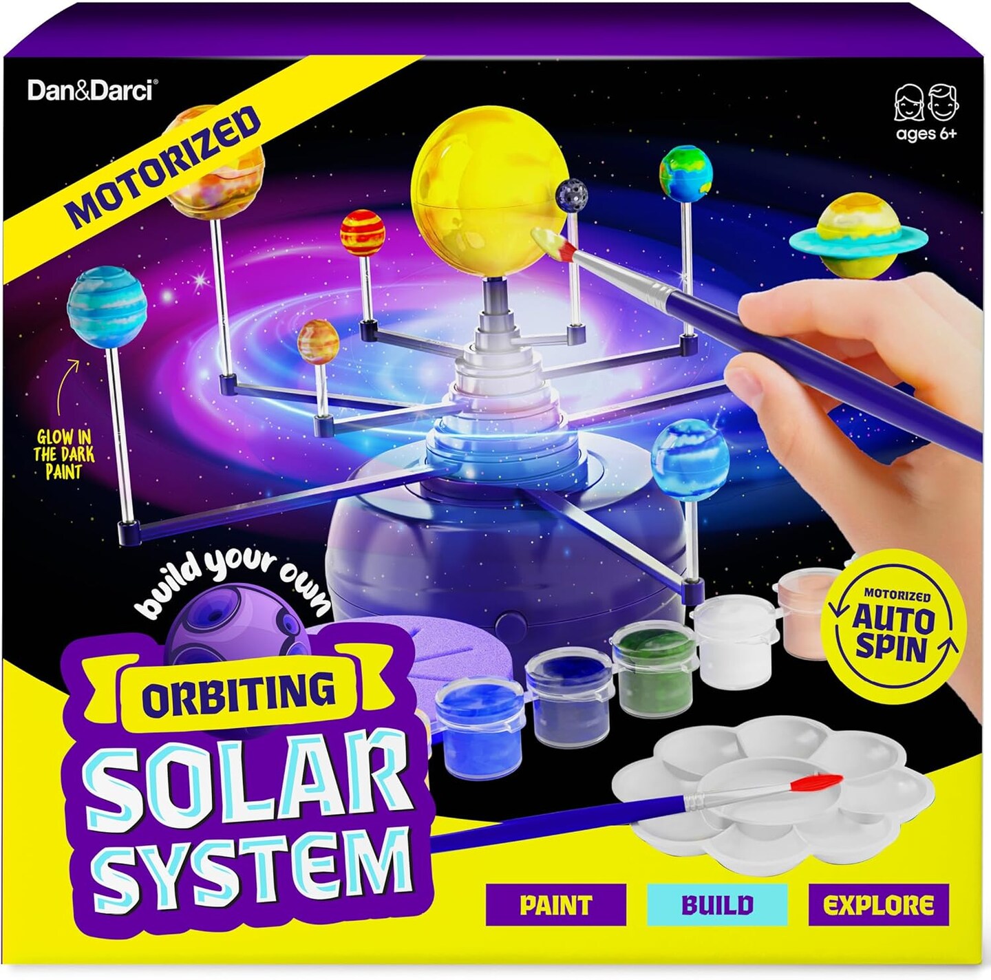 360° Orbiting Solar System for Kids - Paint & Build Model Kit - Arts ...