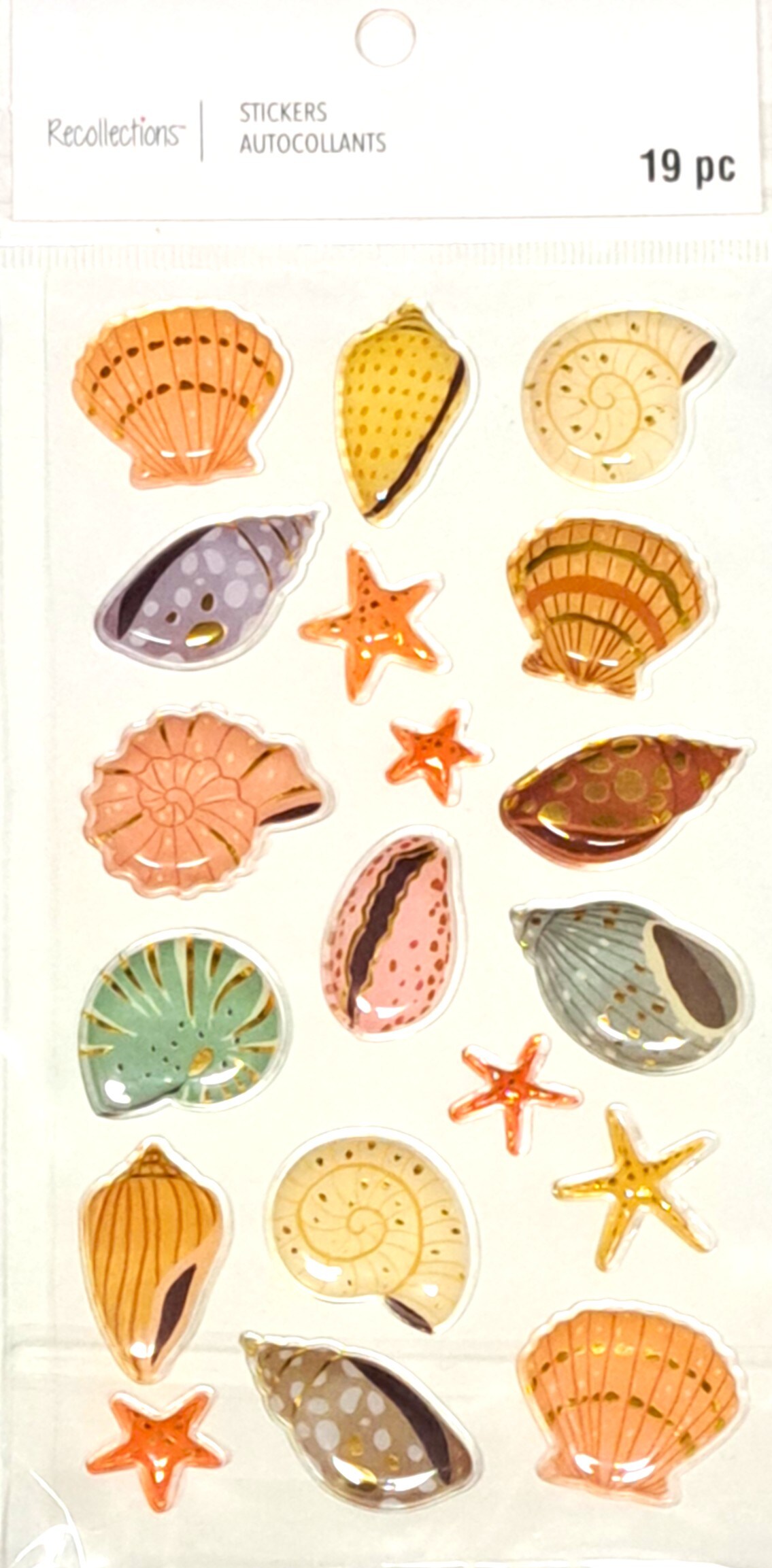 Recollections Seashells Clams And Starfish Dimensional Stickers | Michaels