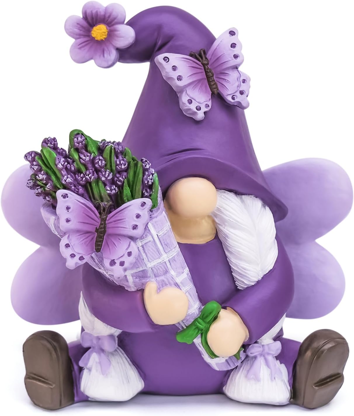 Lavender Gnomes Decor, Spring Resin Garden Gnome Decorations for Home ...