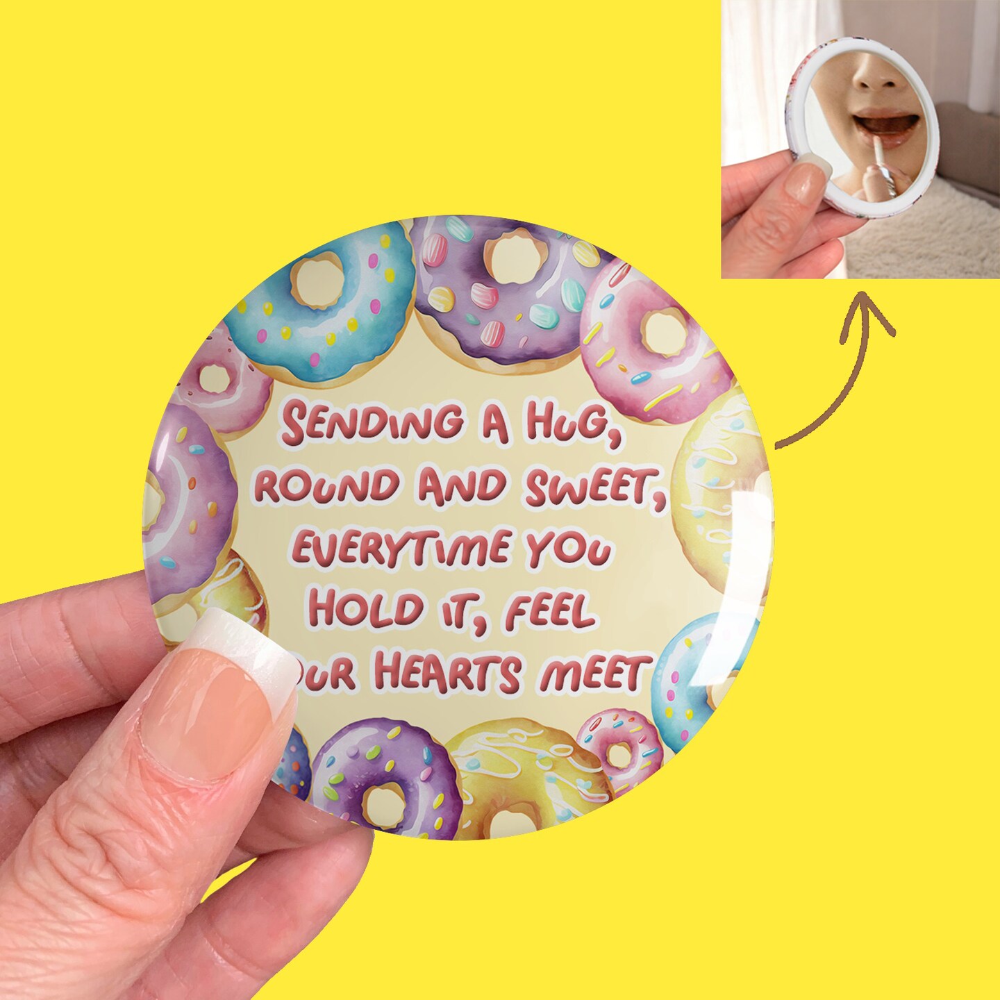 Donut Pocket Hug Mirrors | Food-Themed | Kawaii Pocket Hug | MakerPlace ...